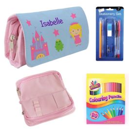 Personalised Children's Filled Pencil Case with Stationery - Princess ...