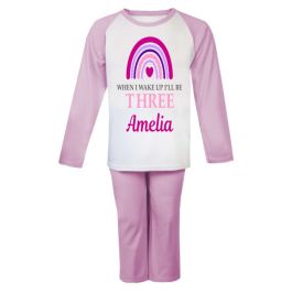 Personalised When I Wake Up I'll Be Any Age + Name Girl Pink Rainbow ...